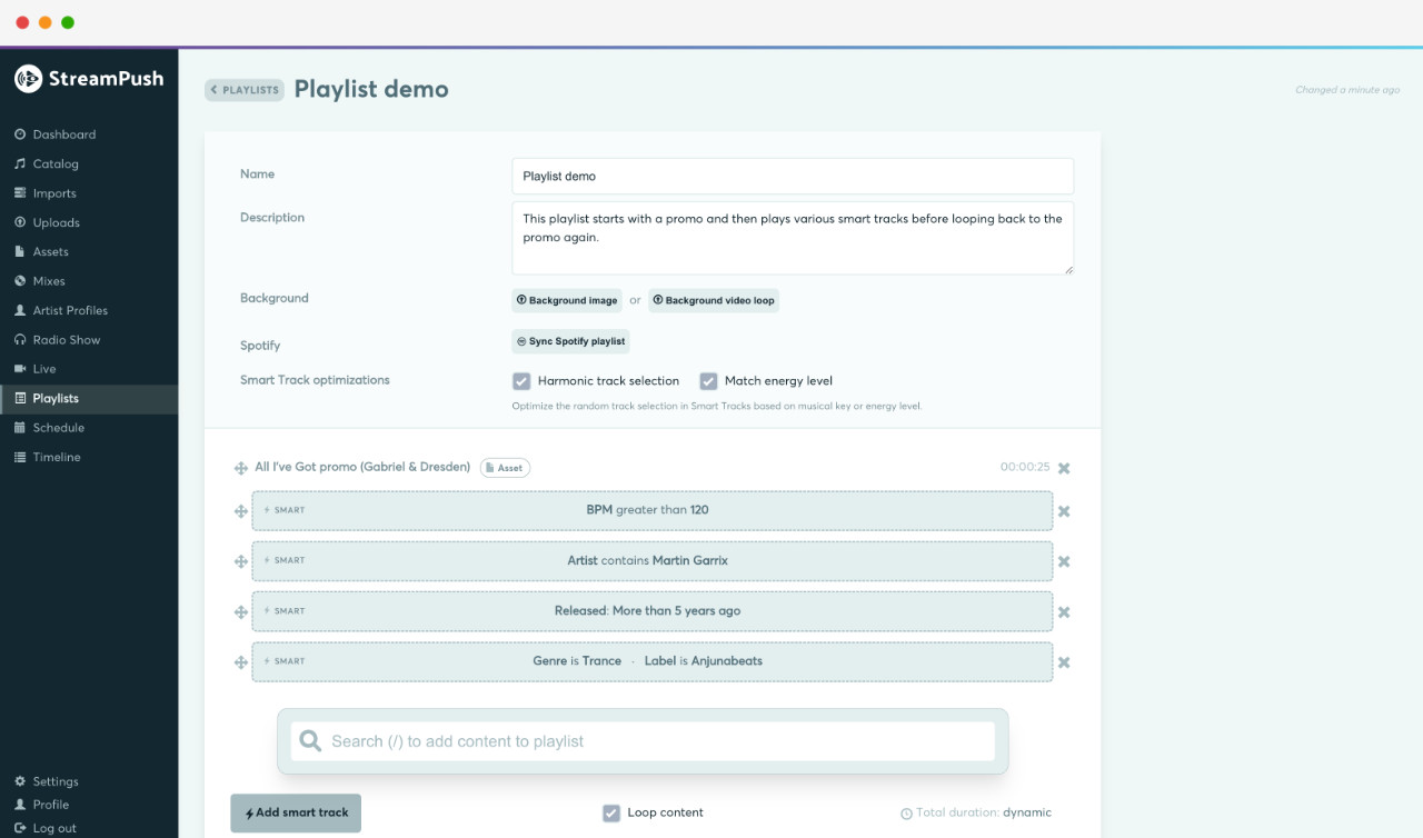 StreamPush | Video live stream playout platform for 24/7 music streams